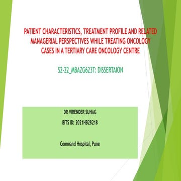 PATIENT CHARACTERISTICS, TREATMENT PROFILE AND RELATED MANAGERIAL ...