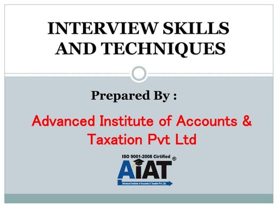 Interviewing Skills PowerPoint | PPT