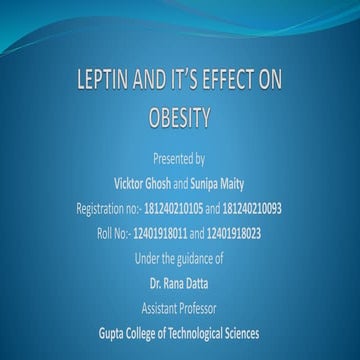 Effect of Leptin On Obesity | PPTX | Endocrine and Metabolic Diseases ...