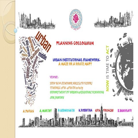 Urban Institutional Framework - A Maze or A Route map | PDF