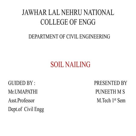 soil nailing seminar report | PDF