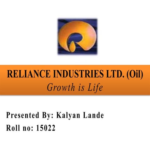 Final ppt reliance oil | PPTX