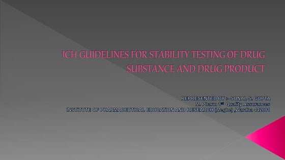 Ich guideline for stability testing | PPTX | Substance Abuse | Diseases ...
