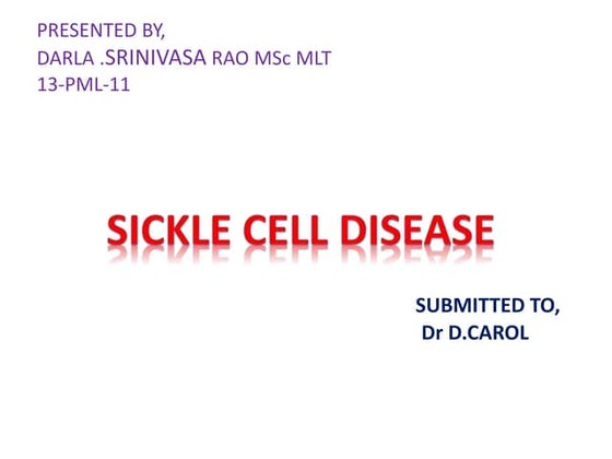 Sickle cell anemia | PPT