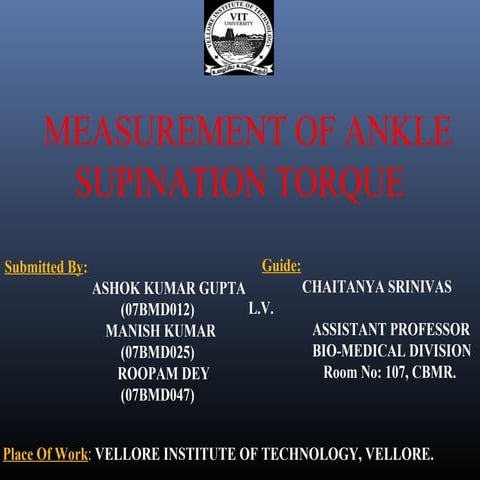 Measurement of Ankle Supination Torque | PPT