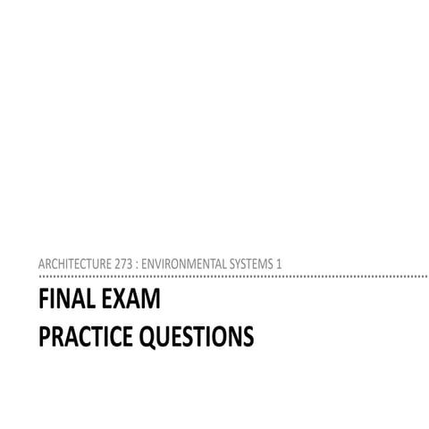 Final Exam - Practice Questions | PPT