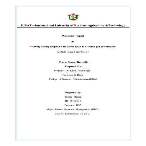 Final practicum report on First security bank | DOCX