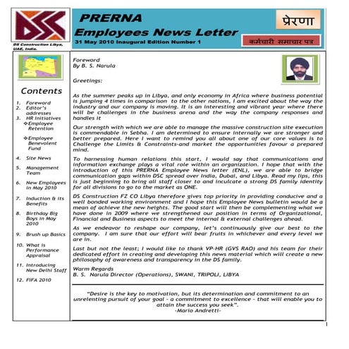 prerana Inaugural ISsue | PDF