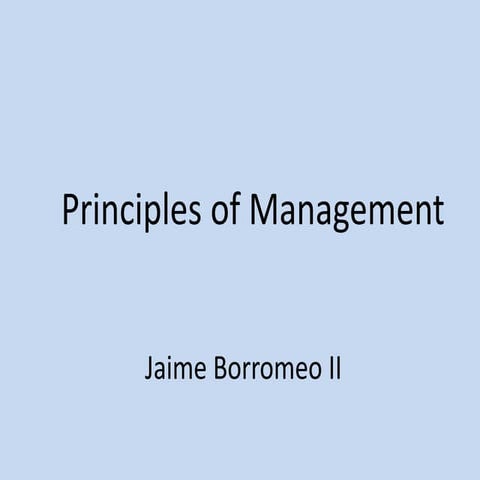 Principles of Management | PPT