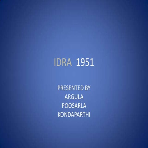 IRDA-Industrial Regulation Development authority | PPTX