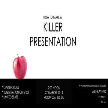 How to make Killer Presentations | PPTX