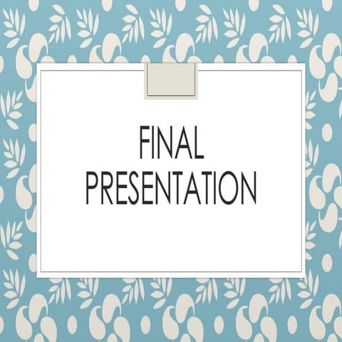 Final presentation | PPT