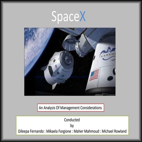 SpaceX a management analysis for MEE30001 | PPTX