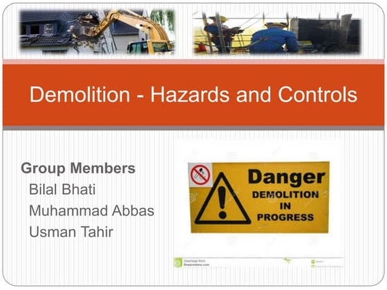 Safety precautions during demolition | PPT