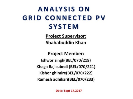 Grid Connected PV Systems | PPT