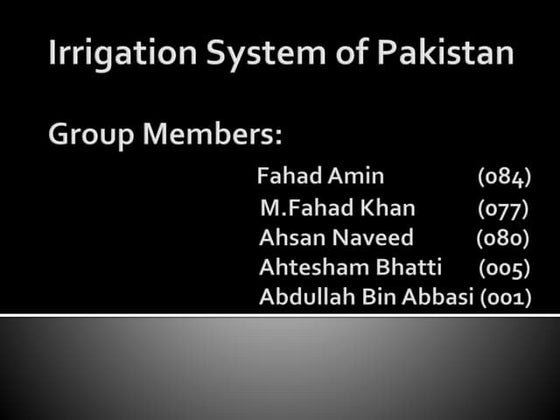 Canal System of Pakistan | PPT