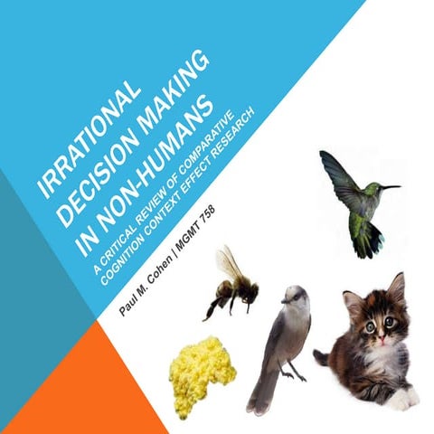 Irrational Decision Making in Non-Humans: A Critical Review of ...