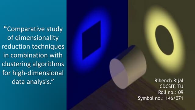 Dimensionality Reduction With Clustering Ppt