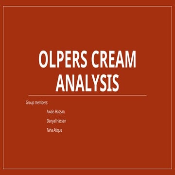 Olpers Cream Presentation on olpers crea | PPTX