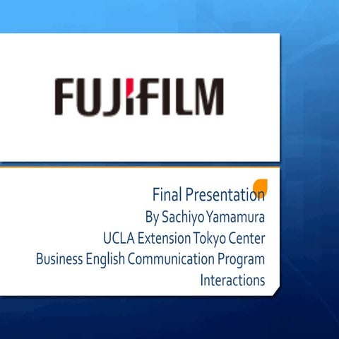 Final presentation fujifilm | PDF