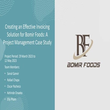 Automated Cloud-Based Invoice System Development for Bomir Foods | PPTX
