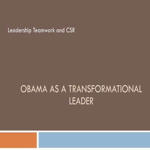 Leadership of barack obama | PPT