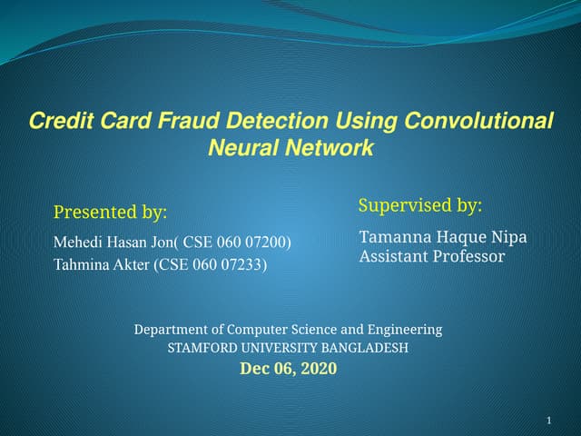 Credit card fraud detection using machine learning Algorithms | PPTX