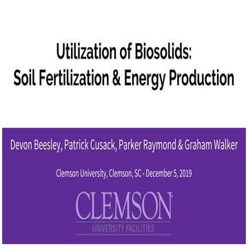 Final presentation for utilization of biosludge | PPTX