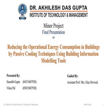 Reducing the Operational Energy Consumption in Buildings by Passive ...