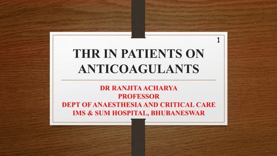 BENEFITS OF DIRECT ORAL ANTICOAGULATIONS | PPTX