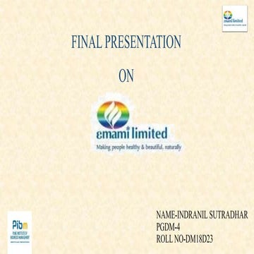 Final presentation on emami limited | PPTX