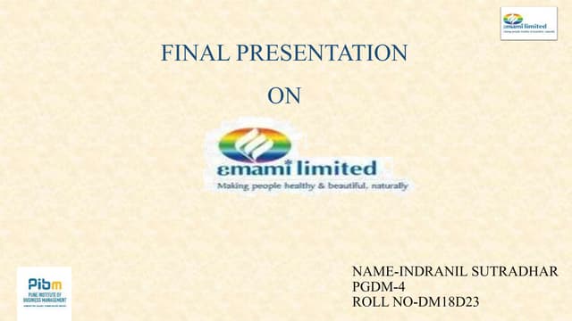 emami PPT 2019 | PPTX | Skin Care | Beauty