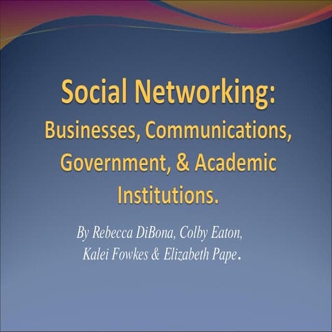 Final Presentation Social Network Presentaion | PPT