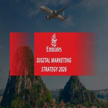 A digital marketing strategy presentation for Emirates Airlines | PPTX