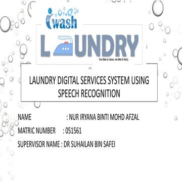 Laundry Digital Ordering System using Speech Recognition | PPT