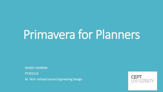 Primavera P6 Notes for Beginners | PDF