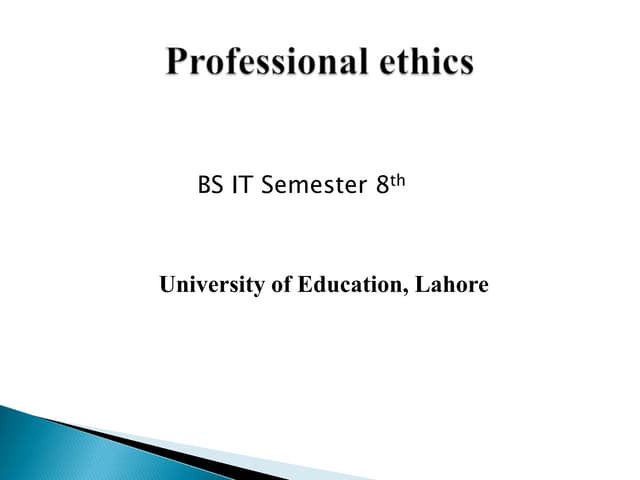 Professional code of Ethics | PPTX