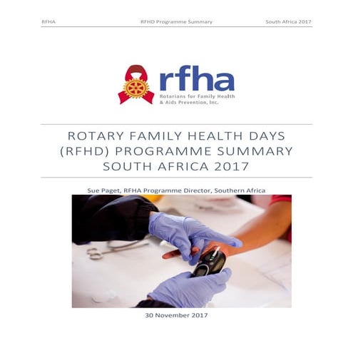 Final programme report RFDH South Africa | PDF | Medical Health