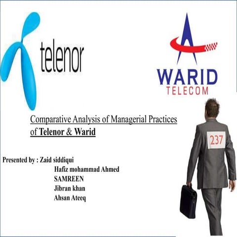 compairative analysis of manageral prectices of warid & telenor | PPT