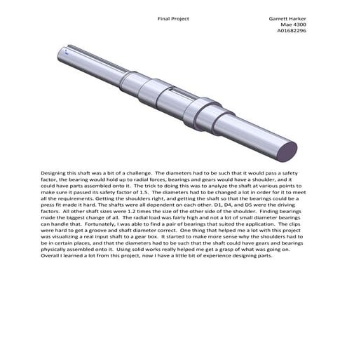 Input Shaft Project | PDF