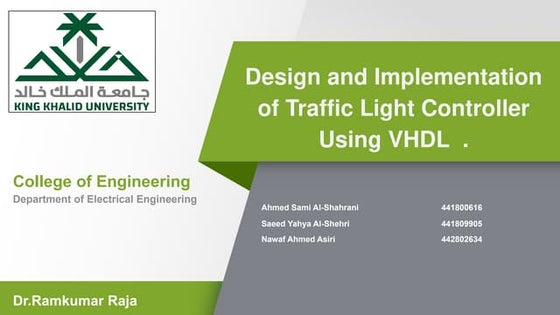 Traffic Light Controller With Verilog Pdf