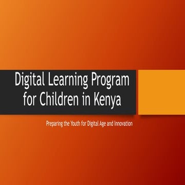 Final project CMT- digital learning program for children in Kenya | PPT