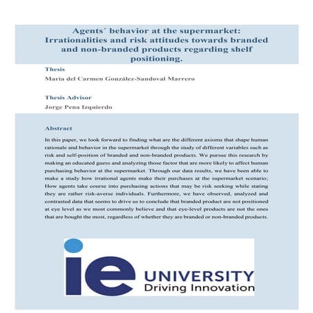 Dissertation- Agents behavior at the Supermarket. | PDF