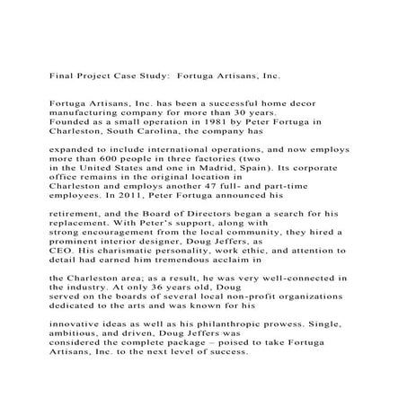 Final Project Case Study Fortuga Artisans, Inc. Fortu.docx
