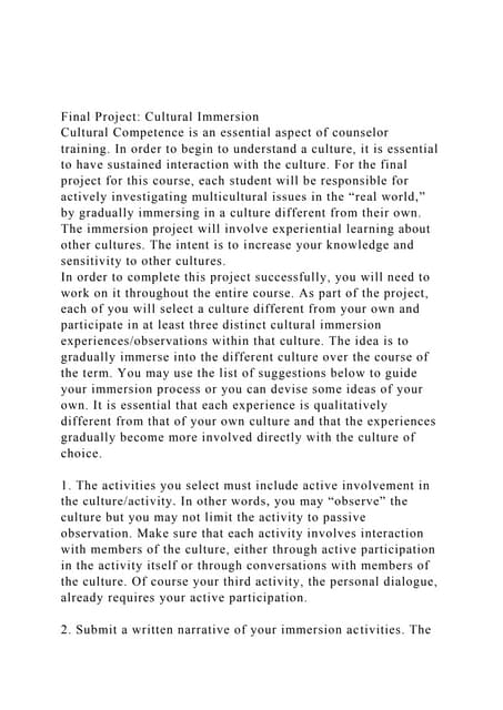 Cultural Immersion Project – Part 3 Paper InstructionsIndivi.docx