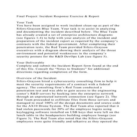 Final Project – Incident Response Exercise SAMPLE.docx