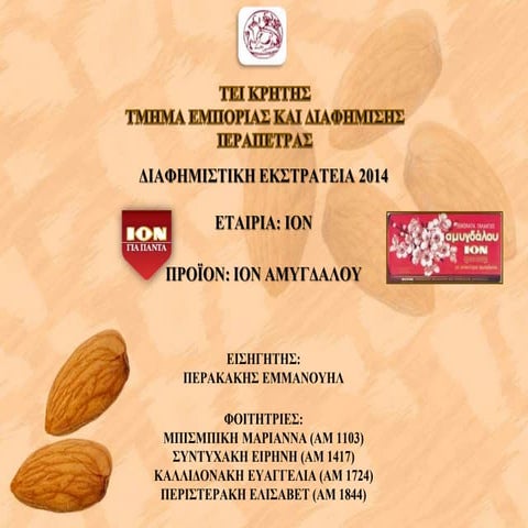 ION Αμυγδάλου Marketing Plan Presentation | PPT