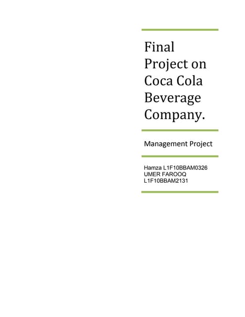 Leadership style of Coca Cola Company | PPTX