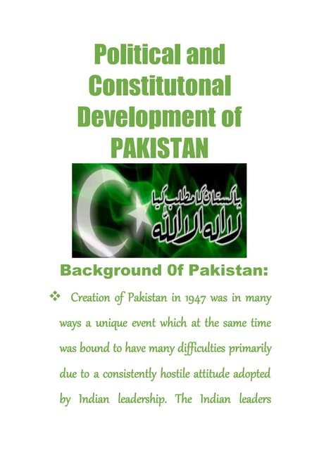Constitutional development in Pakistan | PPTX