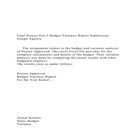 Final Project Part I Budget Variance Report Submission.docx